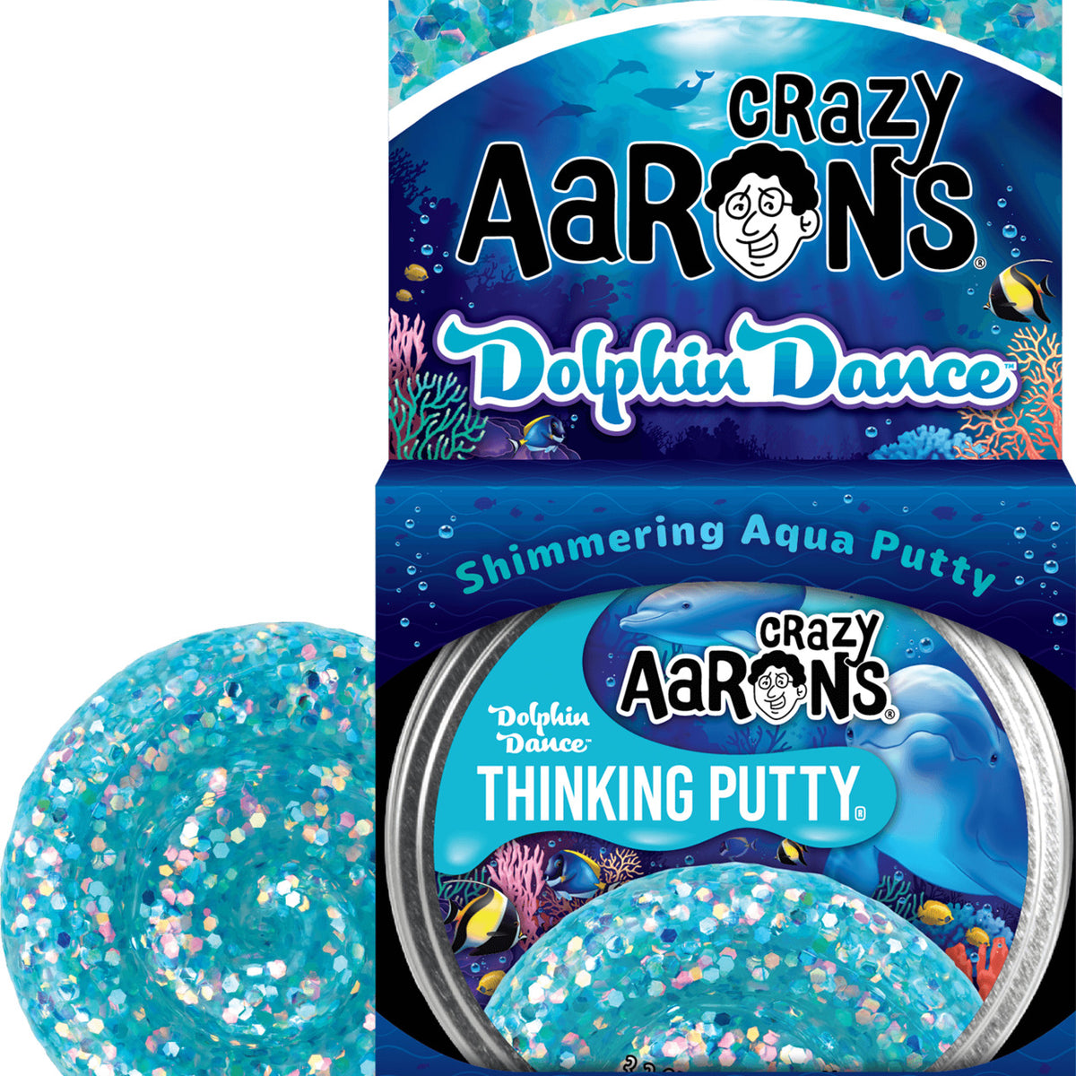 Dolphin Dance - 4" Full Size Thinking Putty tin – Pufferbellies Toys ...