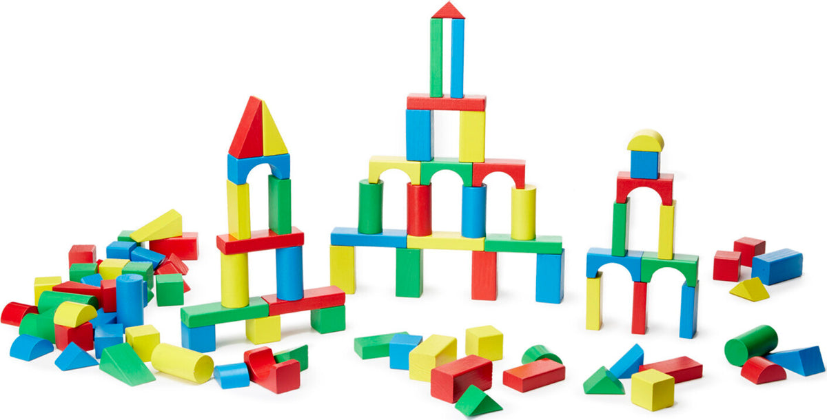100 Piece Wooden Blocks Set – Pufferbellies Toys & Books
