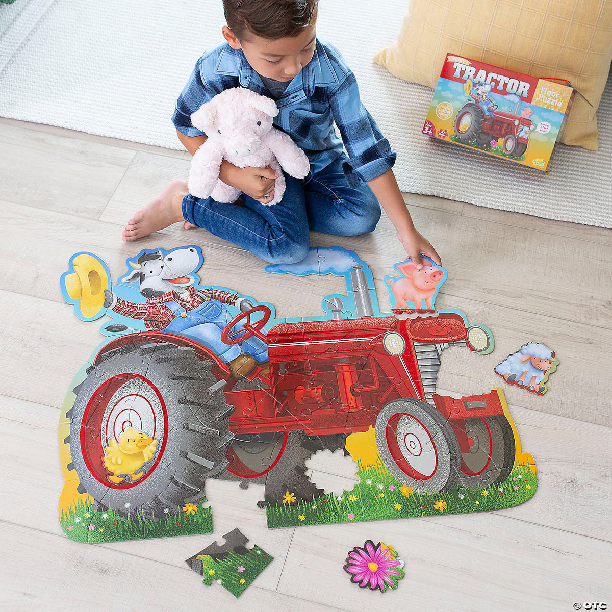 47 Piece Shiny Tractor Floor Puzzle – Pufferbellies Toys & Books